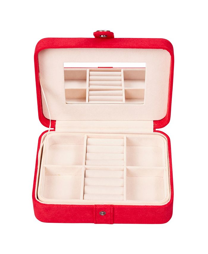 Mele & Co Giana Plush Fabric Jewelry Box with Lift Out Tray - Macy's