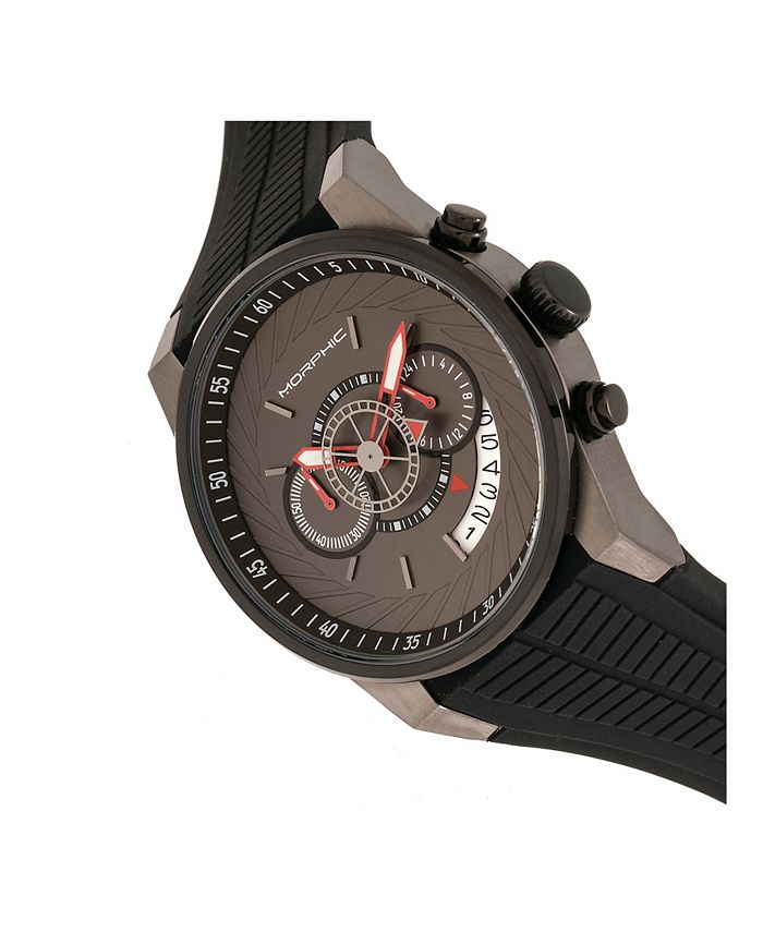 Morphic Quartz M72 Series, MPH7206, Black/Charcoal Chronograph Silicone ...