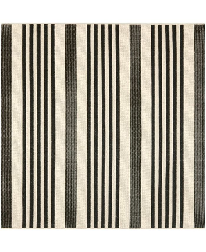 Safavieh Courtyard CY6062 Black and Bone 6'7" x 6'7" Sisal Weave Square ...