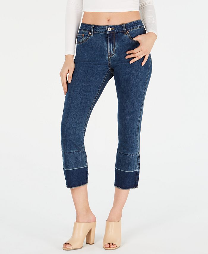 Hue Two-Tone Cropped Flare Denim - Macy's