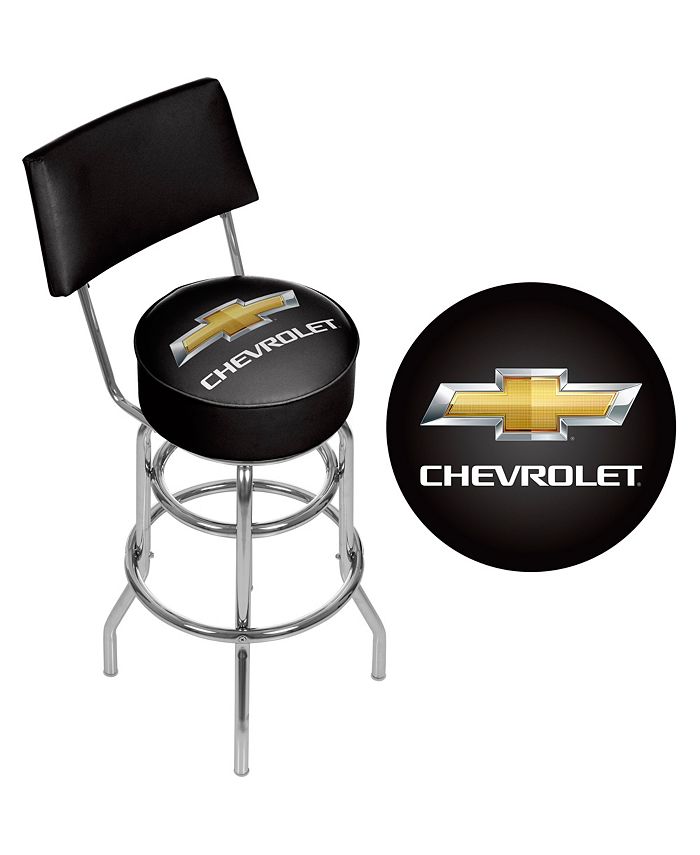 Trademark Global Chevrolet Swivel Bar Stool with Back - Chevy Racing ...