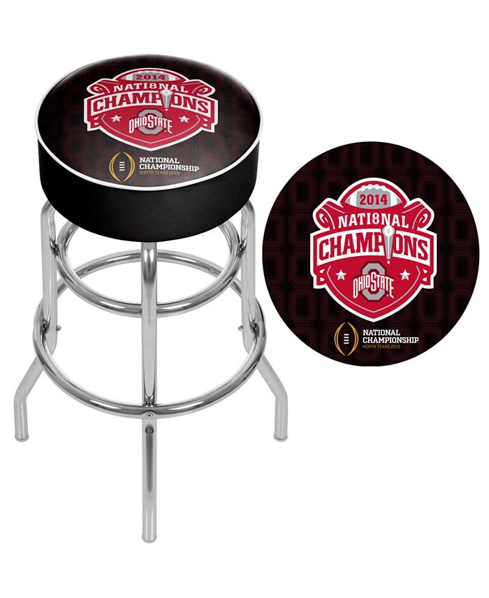 Trademark Global Ohio State Faded Brutus Padded Bar Stool with Back ...