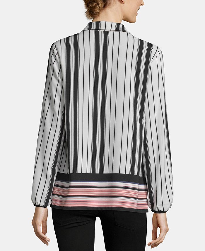 ECI Striped Tie-Neck Blouse - Macy's