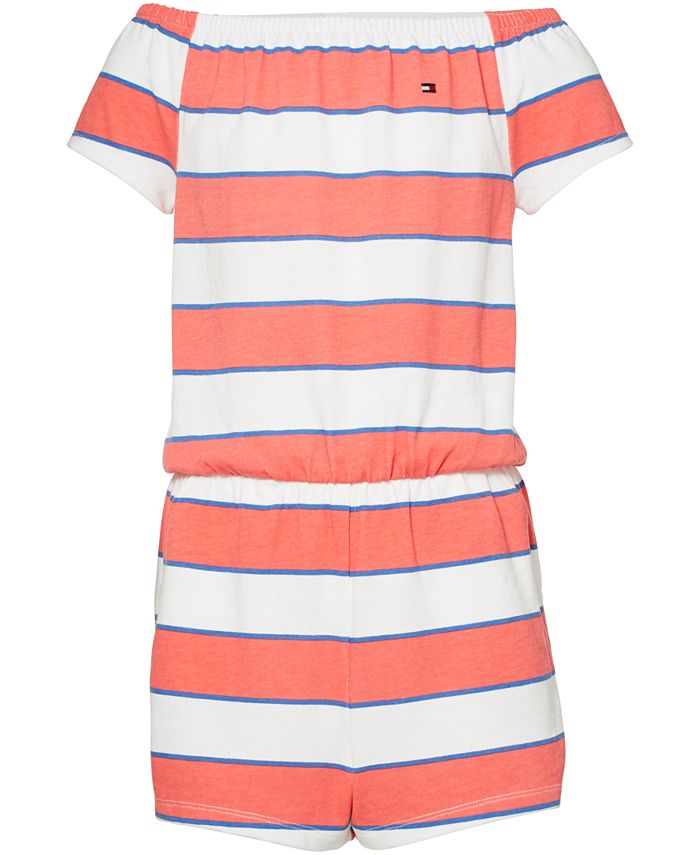 Tommy Hilfiger Big Girls Off-The-Shoulder Romper - Macy's