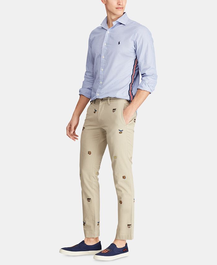 Polo Ralph Lauren Men's Stretch Slim-Fit Embroidered Chino Pants - Macy's