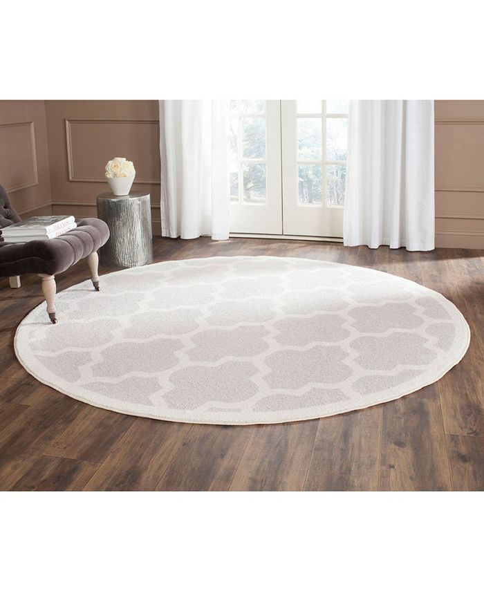 Safavieh Amherst AMT420 Light Gray and Beige 9' x 9' Round Area Rug ...