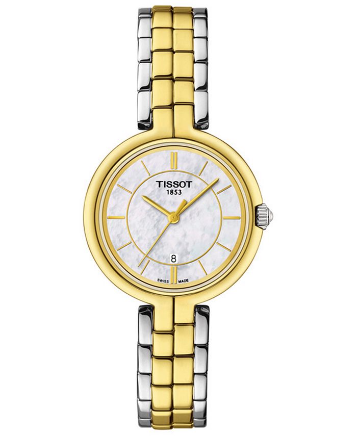 Tissot Women's Swiss T-Lady Flamingo Two-Tone PVD Stainless Steel ...