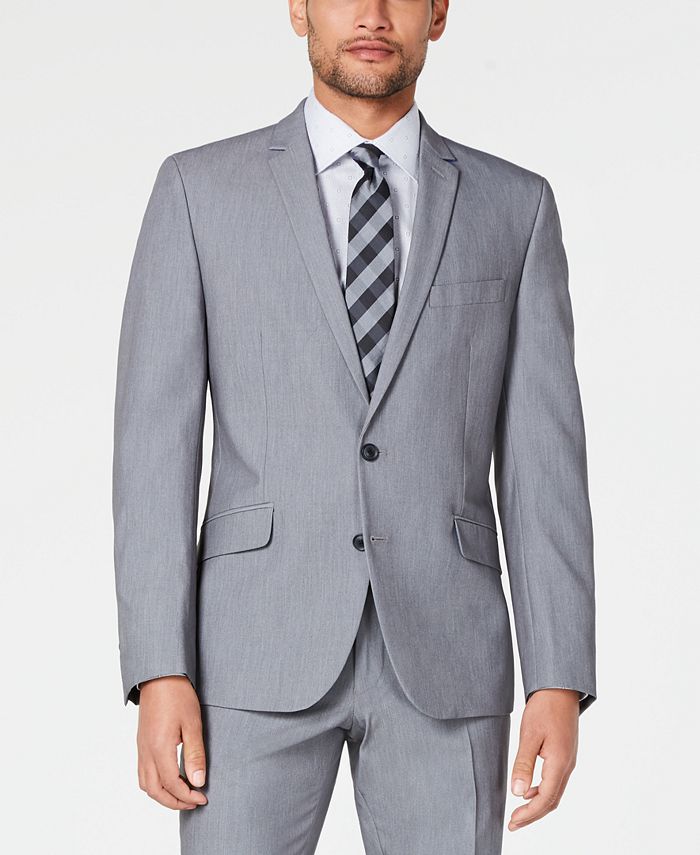 Billy London Men's Slim-Fit Performance Stretch Light Gray Suit - Macy's