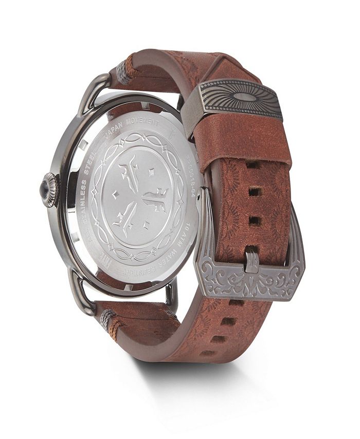 Frye Mens' Weston Cognac Leather Strap Watch - Macy's