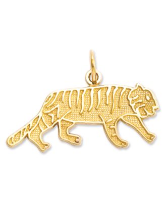 14k Gold Charm, Tiger Charm - Macy's