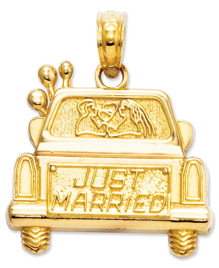 Macy's 14k Gold Charm, Just Married Charm - Macy's