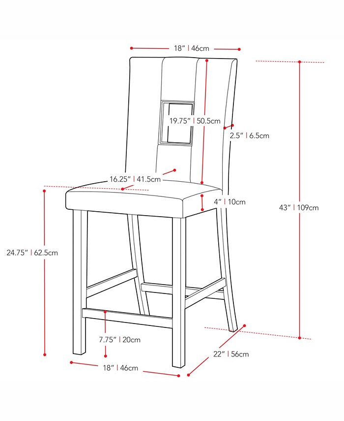 CorLiving Sand Fabric Counter Height Dining Chairs, Set of 2 - Macy's
