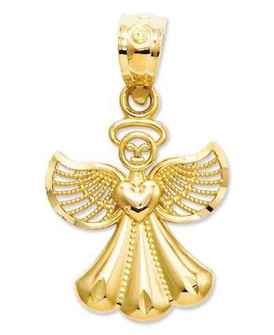14k Gold Charm, Polished Angel Charm - Jewelry & Watches - Macy's