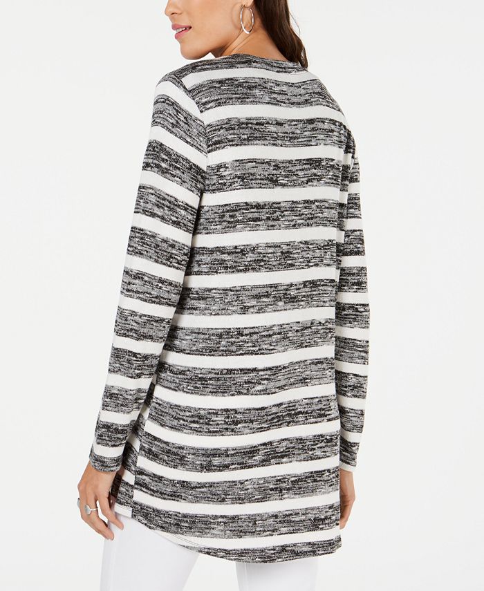 Style & Co Striped High-Low Cardigan, Created for Macy's - Macy's