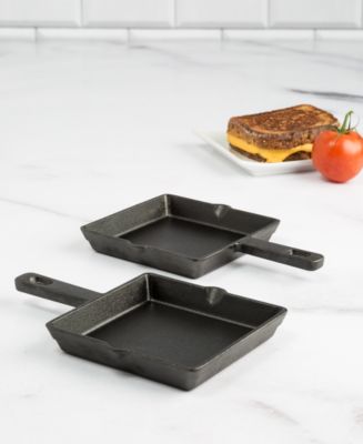 Goodful 2-Pc. Mini Cast Iron 6" Griddle Set, Created for Macy's - Macy's
