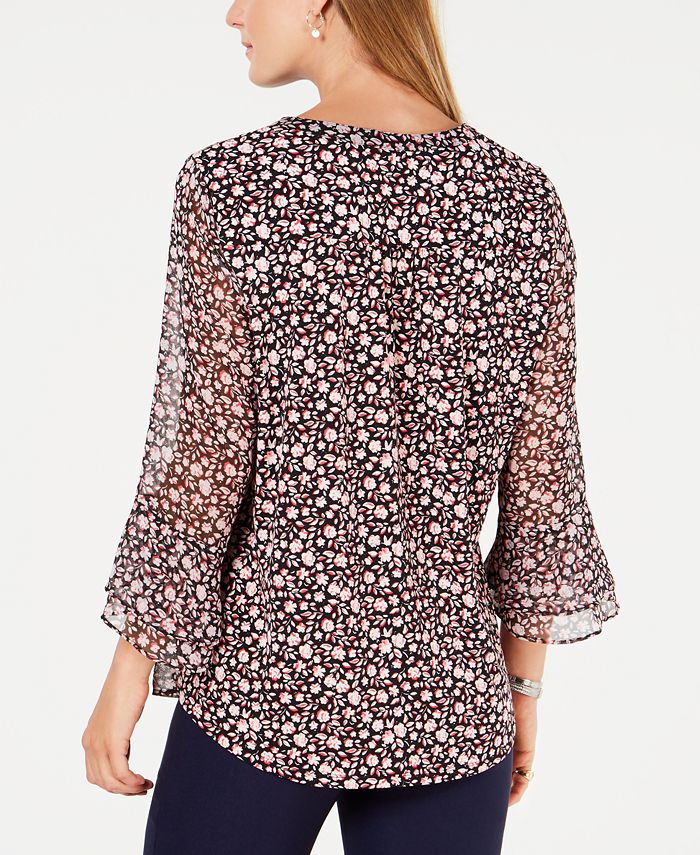 Charter Club Petite Double-Ruffle Top, Created for Macy's - Macy's