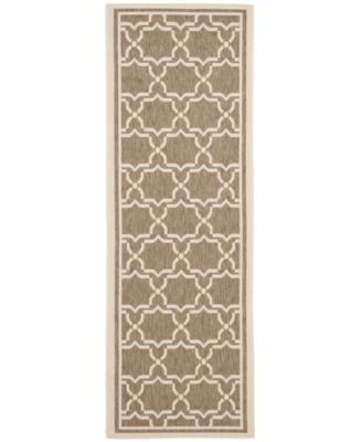 Safavieh Courtyard CY6916 Brown and Bone 2'4" x 12' Runner Outdoor Area ...