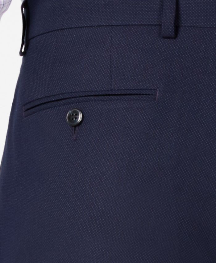 Vince Camuto Men's Slim-Fit Navy Pin-Dot Suit Pants - Macy's