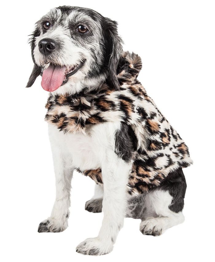 Pet Life Luxe 'Lab-Pard' Dazzling Leopard Patterned Faux Fur Dog Coat ...