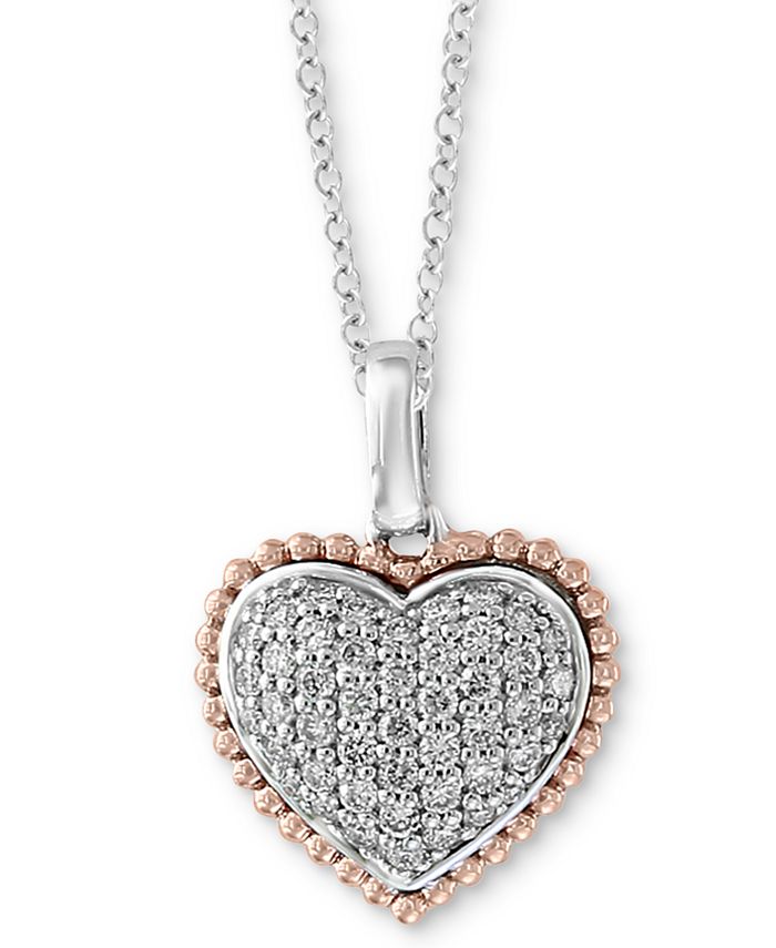 EFFY Collection EFFY® Diamond Pavé Heart 18" Pendant Necklace (1/3 ct ...
