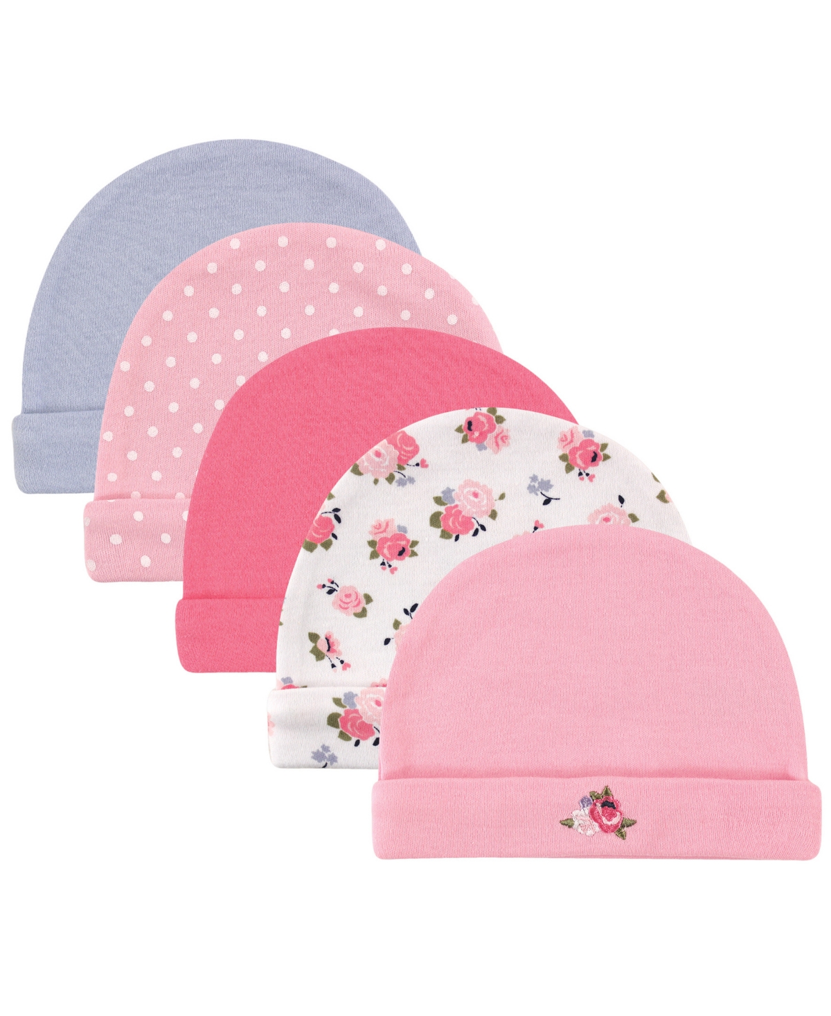 Click here for Luvable Friends Baby Girls Cotton Caps 5pk - Flora... prices