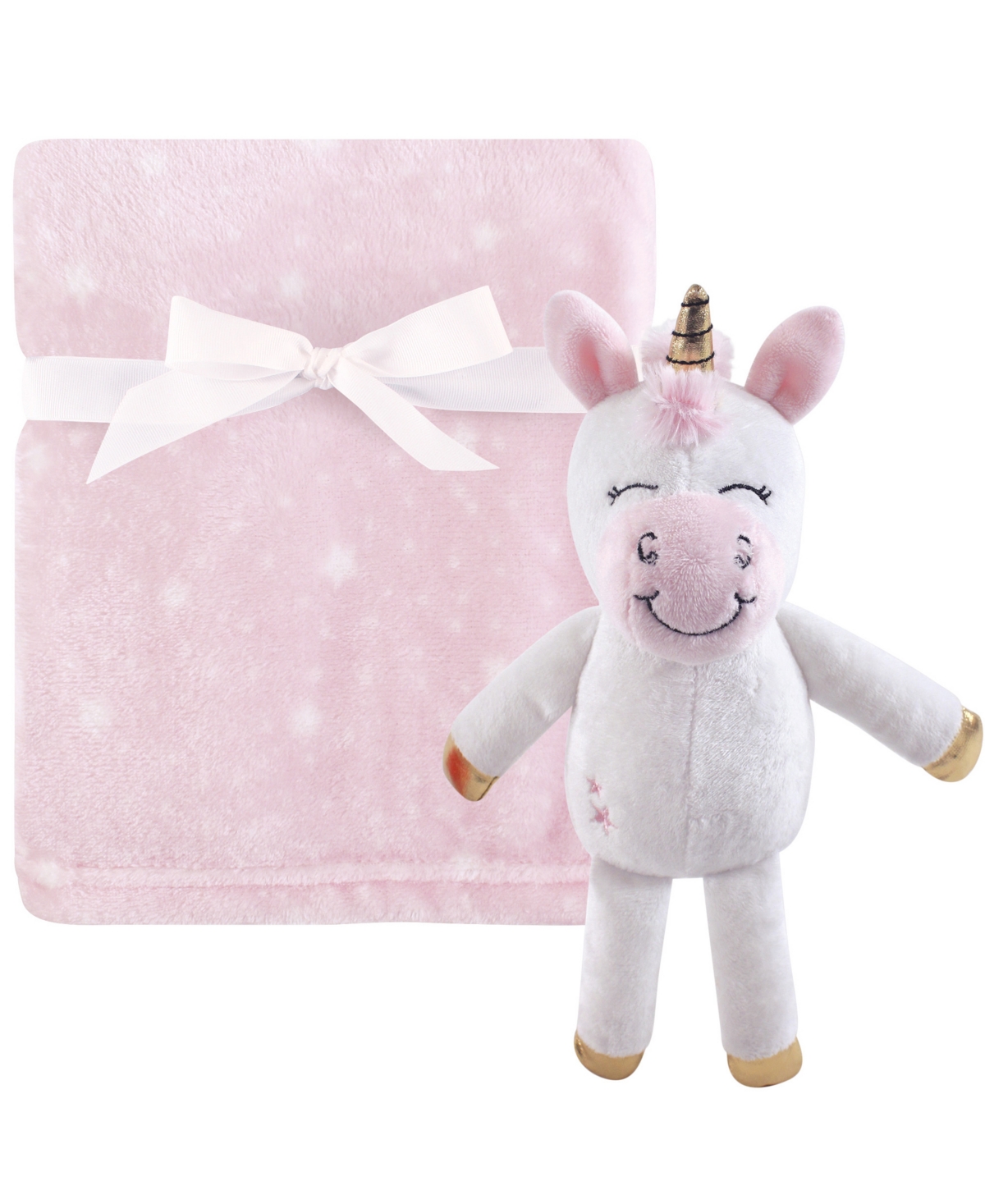 Click here for Hudson Baby Girls Plush Blanket with Toy - Pink Un... prices