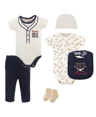Little Treasure Bodysuits, Pants, Socks, Bibs and Cap, 6-Piece Set - Macy's