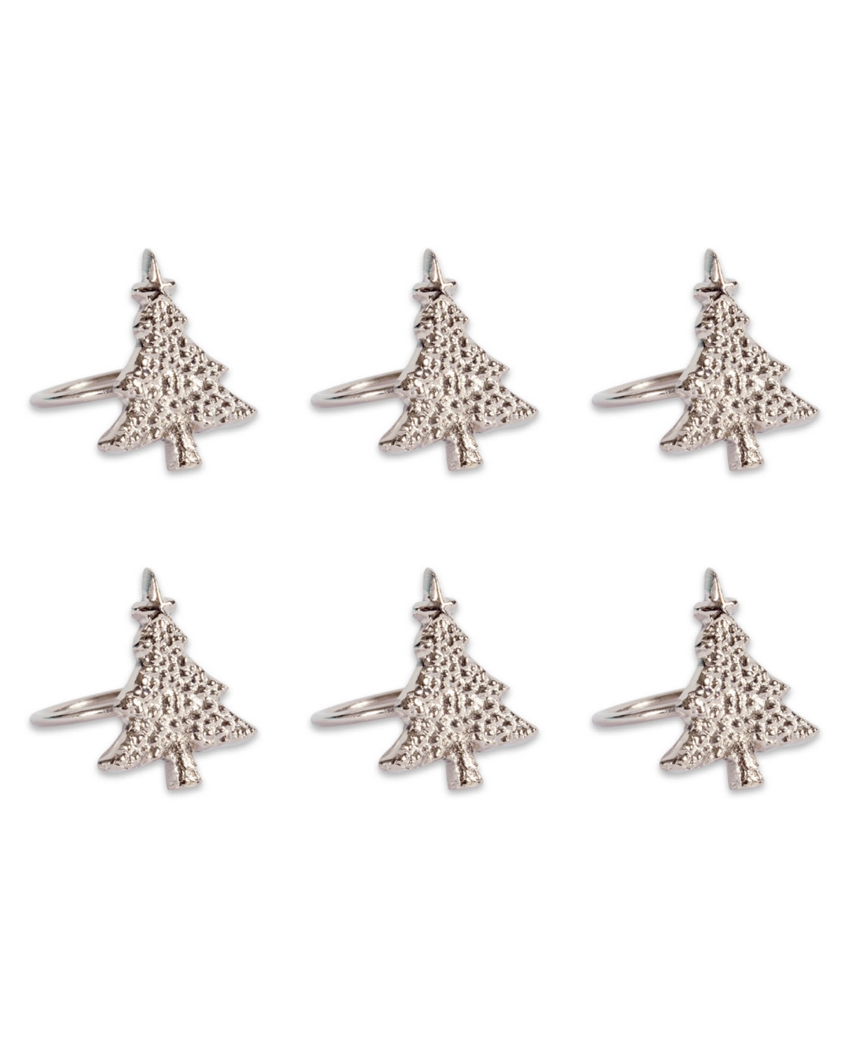 Click here for Christmas Tree Napkin Ring  Set of 6 - Silver prices