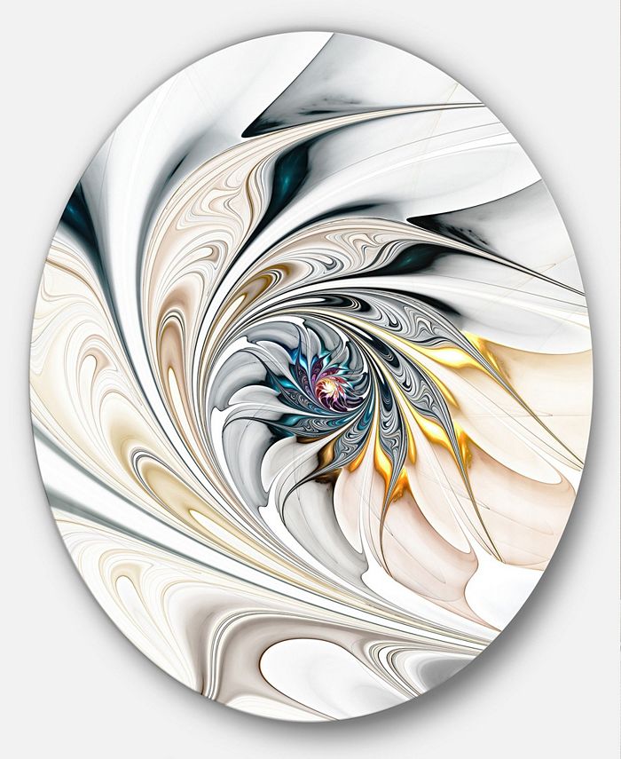 Design Art Designart White Stained Glass Floral Art Large Floral