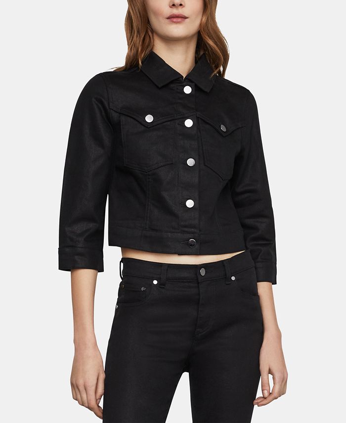 BCBGMAXAZRIA Metallic Denim Jacket - Macy's