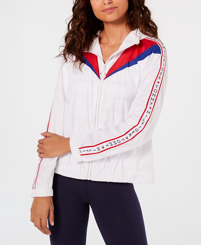 Tommy Hilfiger Colorblocked Logo-Sleeve Windbreaker - Macy's