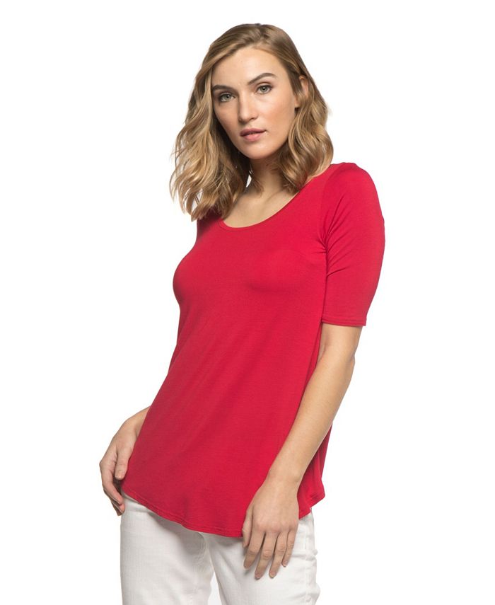 YALA Designs YALA Sandy Relaxed Fit Scoop Neck Short Sleeve Viscose ...