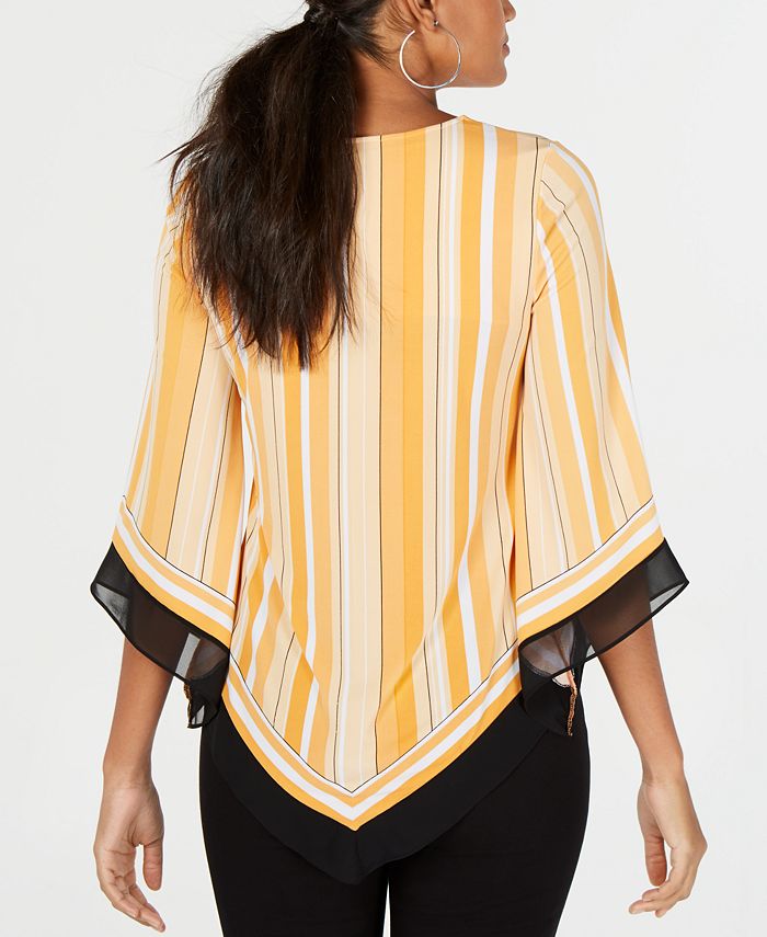 Alfani Petite Printed V-Hem Top, Created for Macy's - Macy's