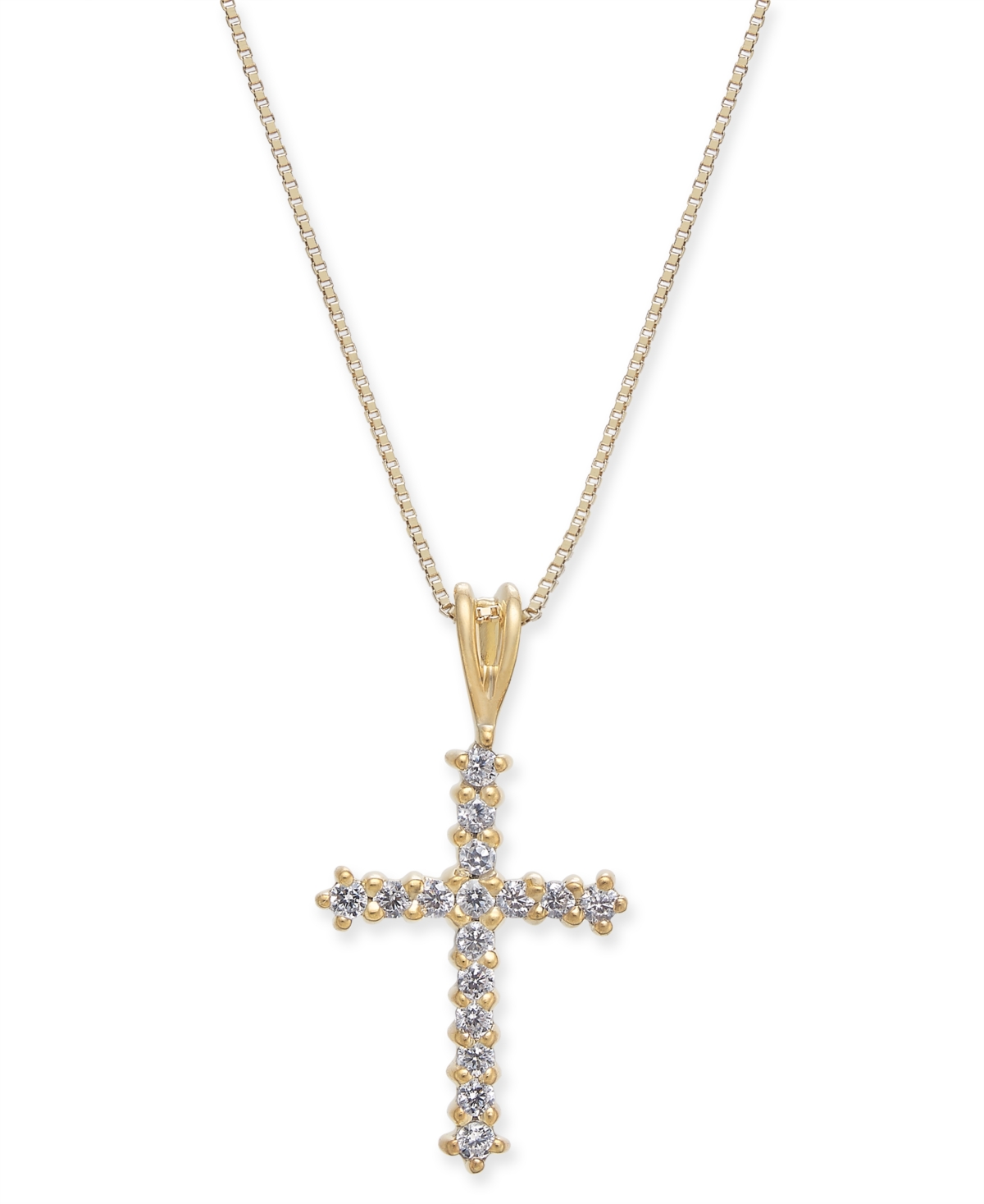 Click here for Diamond Cross 18 Pendant Necklace (1/4 ct. t.w.) i... prices