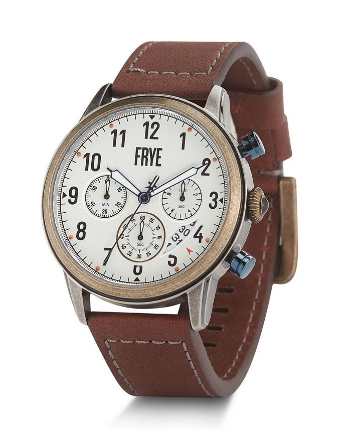 Frye Mens' Graham Chronograph Whiskey Leather Strap Watch - Macy's