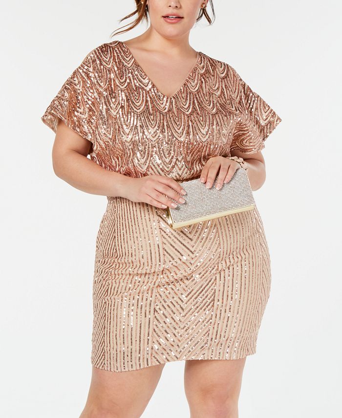Betsy & Adam Plus Size Embellished Blouson Dress - Macy's