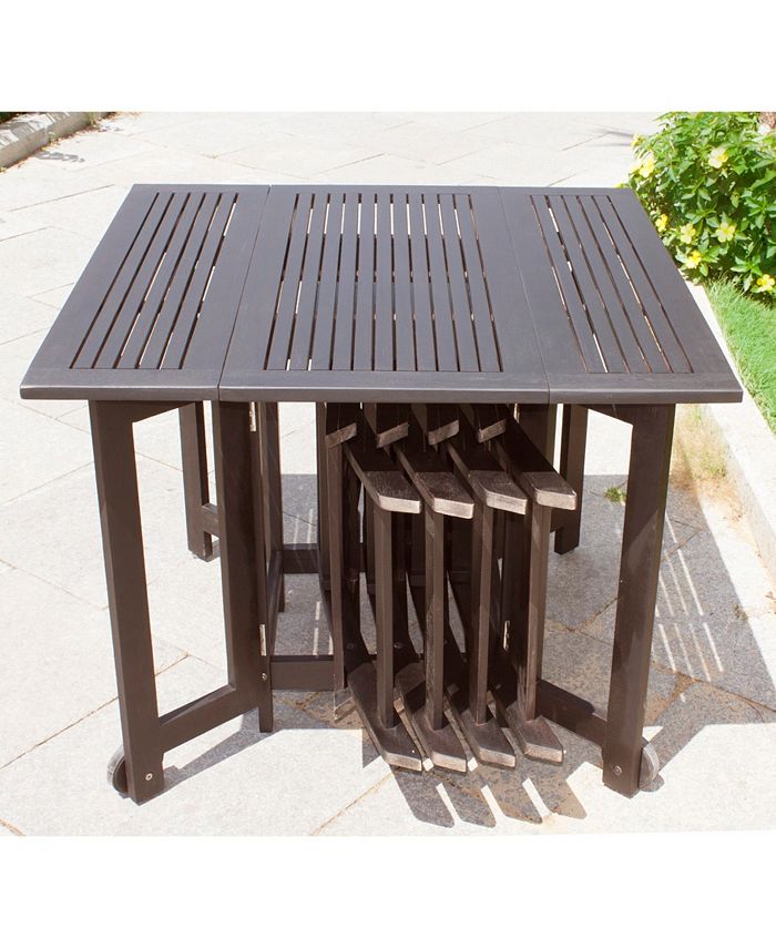 northbeam Eucalyptus Folding Square Table - Macy's