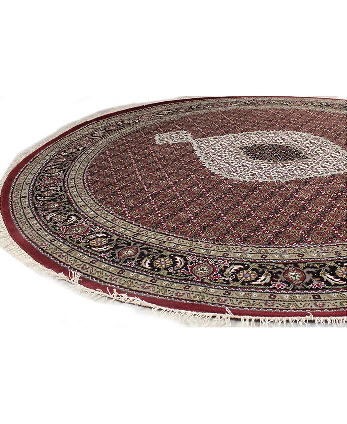 BB Rugs Fine Indo Tabriz 628701 Red/Black 8'3" Round Area Rug - Macy's