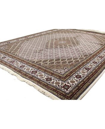 BB Rugs Fine Indo Tabriz 628676 Ivory 7'10" x 10' Area Rug - Macy's