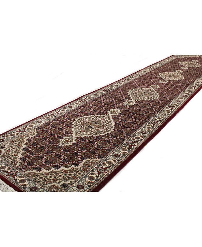 BB Rugs Fine Indo Tabriz 628720 Red/Ivory 2'9" x 12'3" Runner Area Rug ...