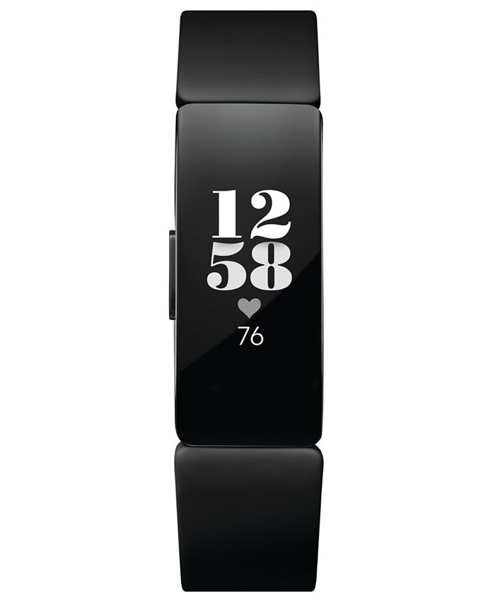 Fitbit Inspire HR Black Strap Activity Tracker 16.4mm - Macy's