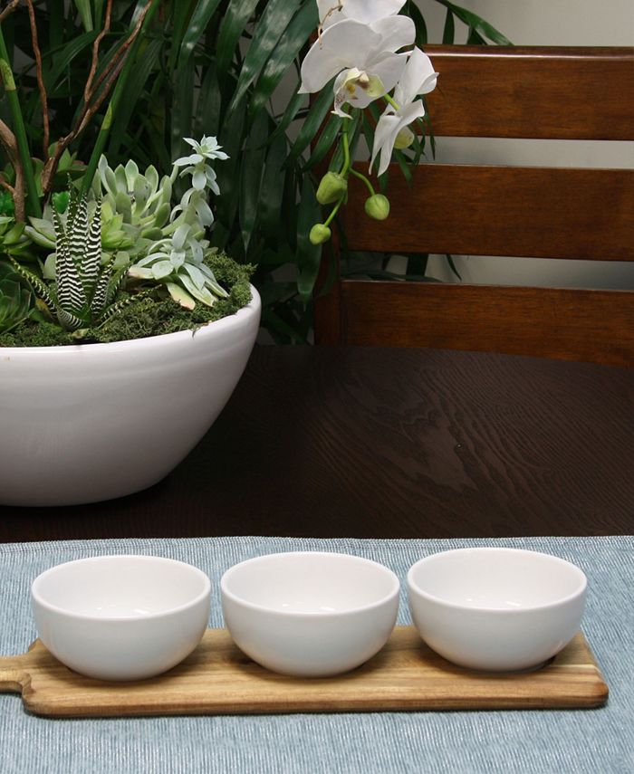 Laurie Gates Gracious Dining 3 Piece Tidbit Bowl Set on Wood Paddle ...