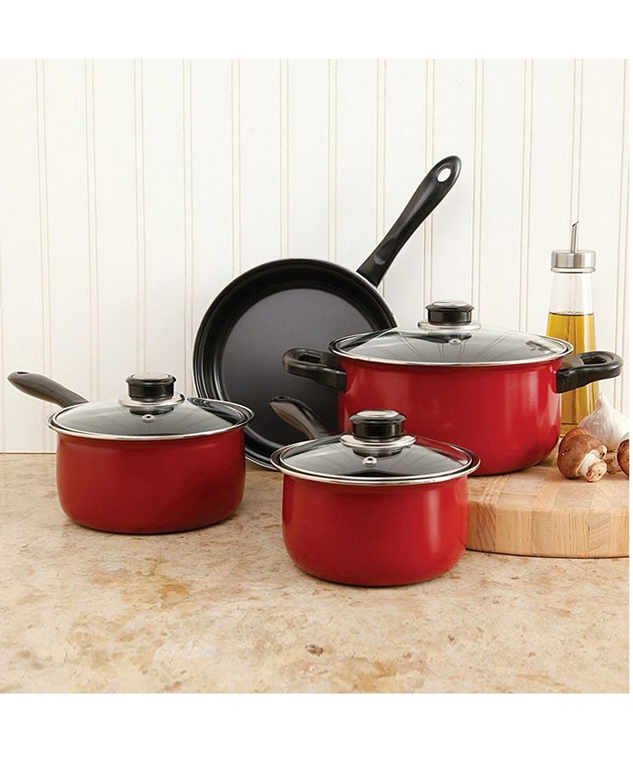 Gibson Sunbeam Newbrook 7 Piece Cookware Set - Macy's