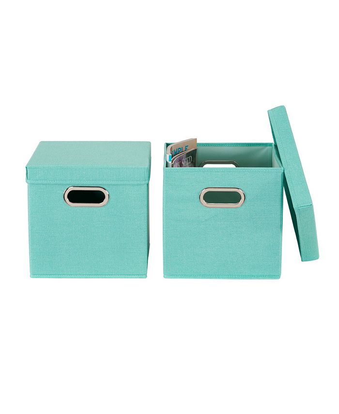 Household Essentials 2-Pc. Seafoam Storage Box - Macy's