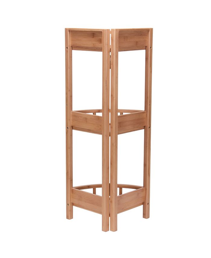 Household Essentials Bamboo 3 Shelf Corner Storage Unit - Macy's