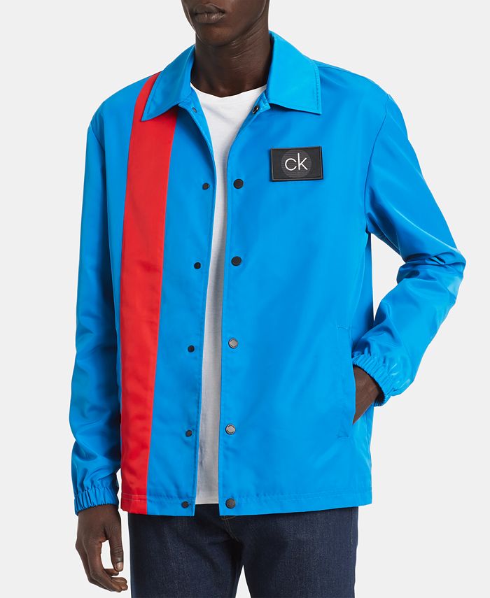 Calvin Klein Men's Colorblocked Logo Coach's Jacket - Macy's