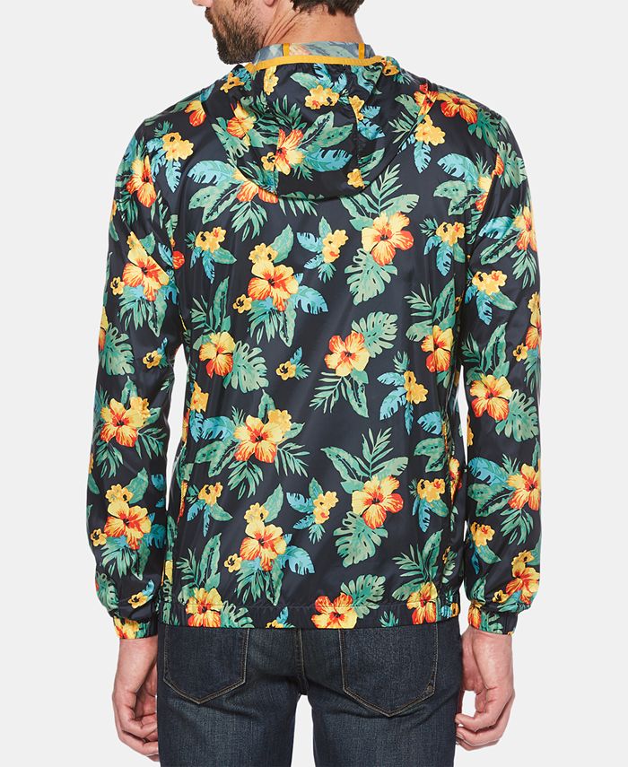 Original Penguin Men's Tropical Floral-Print Hooded Windbreaker - Macy's