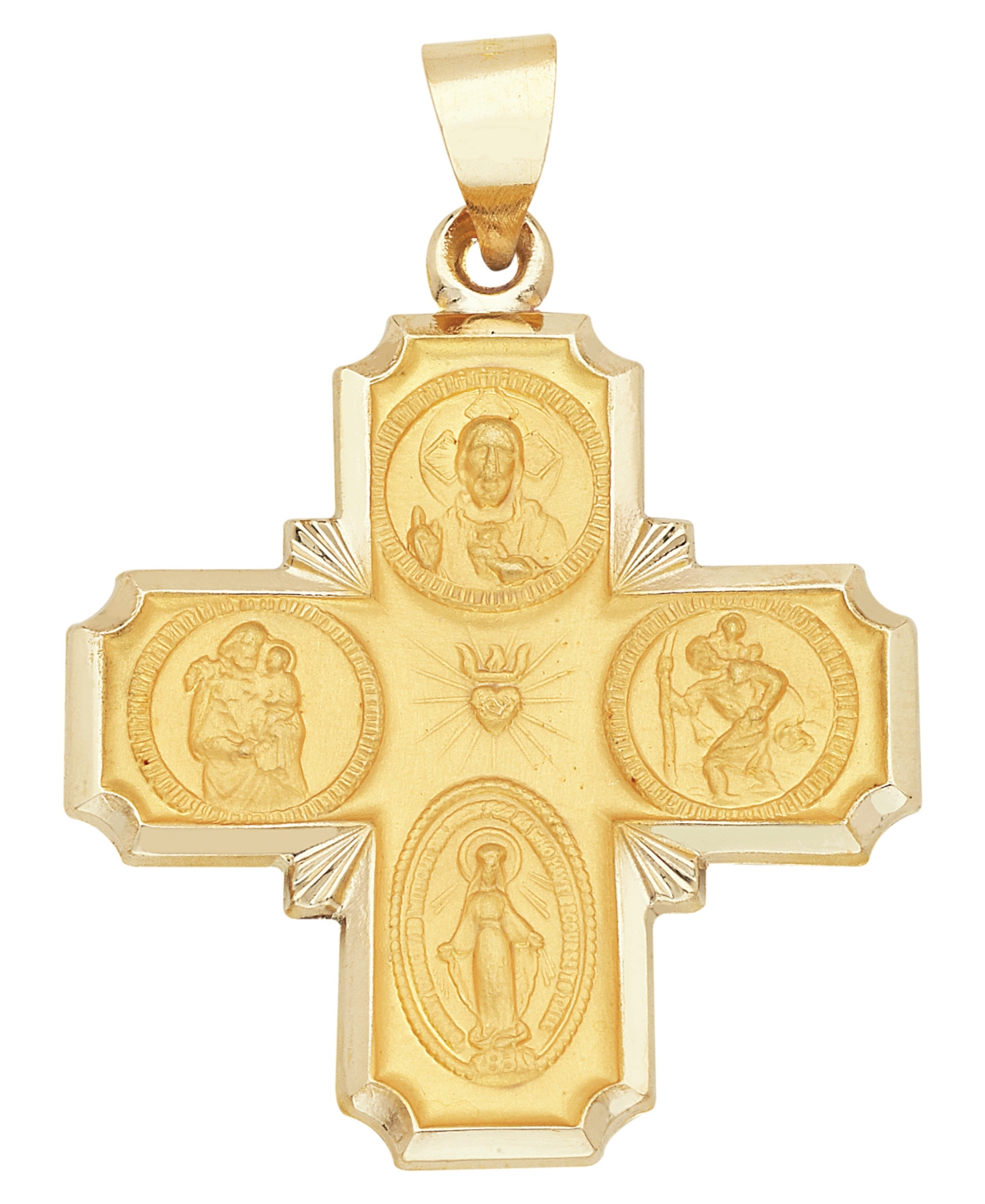 Macy's 4-way Medal Cross Pendant In 14k Yellow Gold | ModeSens