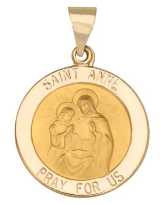 Saint Anne Medal Pendant in 14k Yellow Gold - Macy's