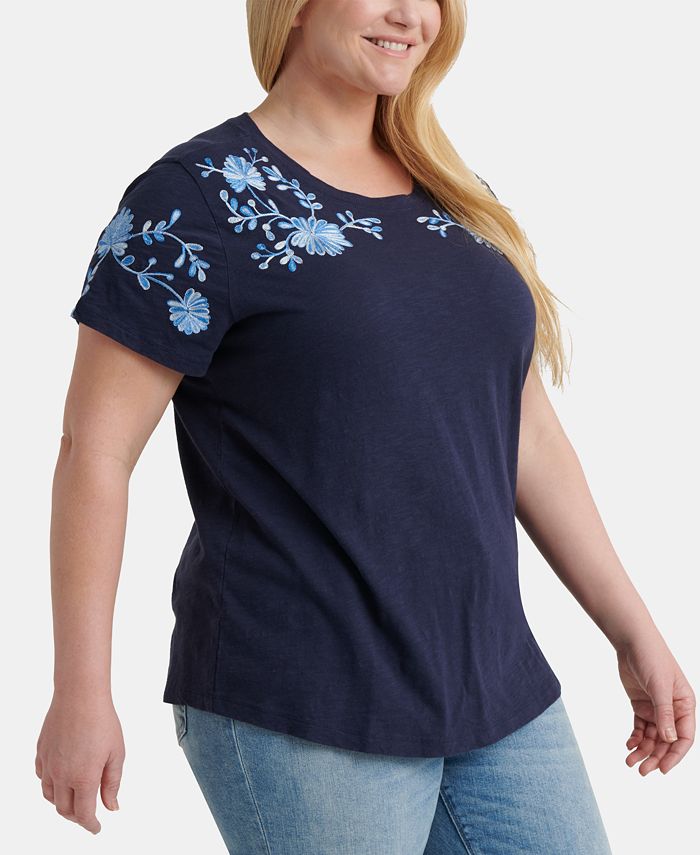 Lucky Brand Plus Size Embroidered Top - Macy's